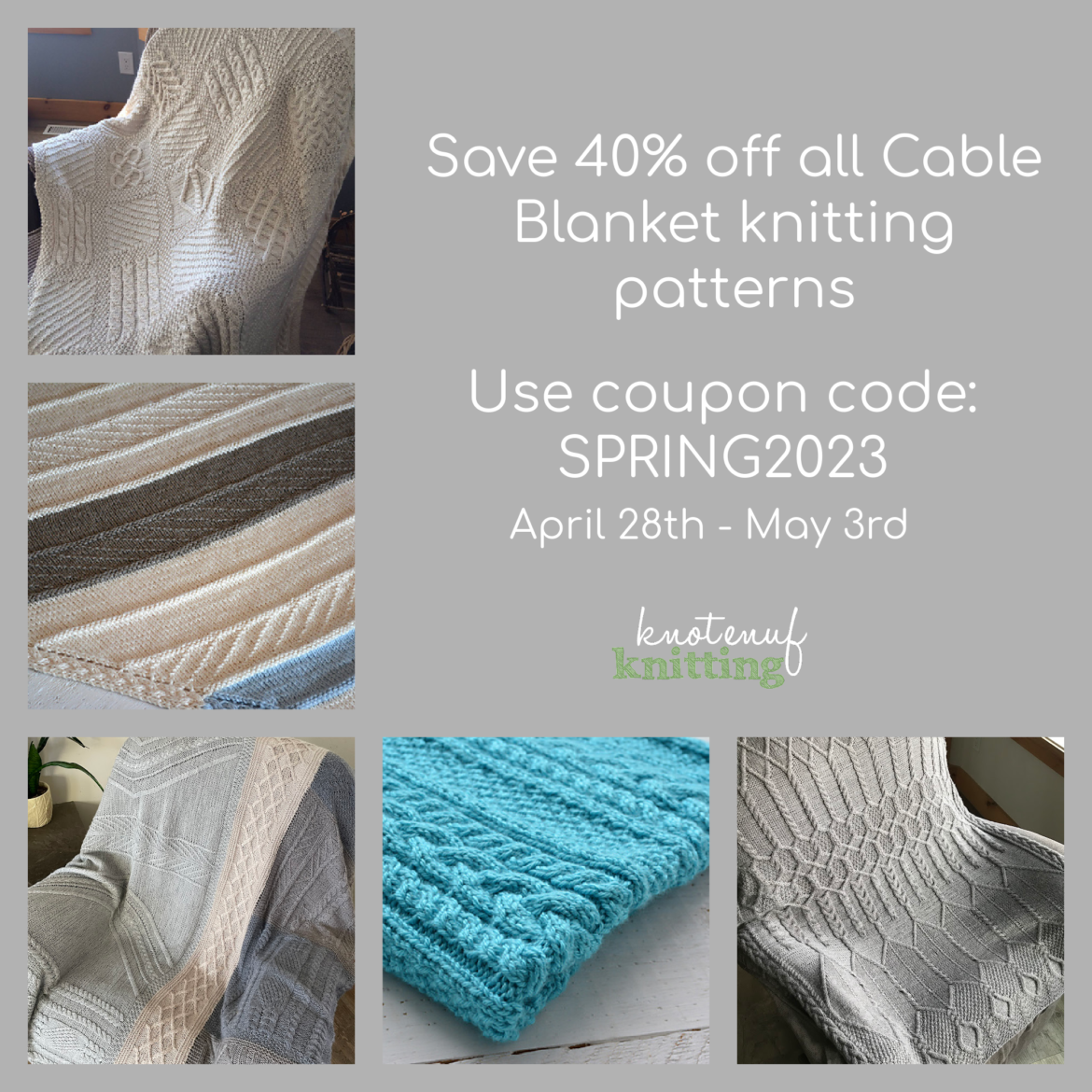 Cable Blanket Knitting Patterns - KnotEnufKnitting
