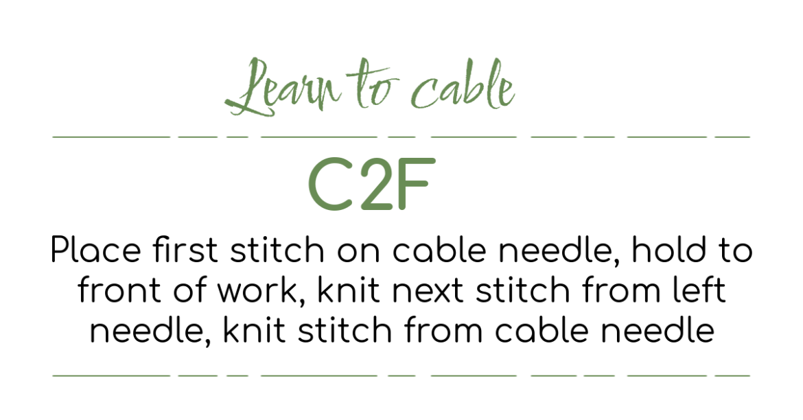 Cable 2 Front (C2F) without a cable needle - KnotEnufKnitting