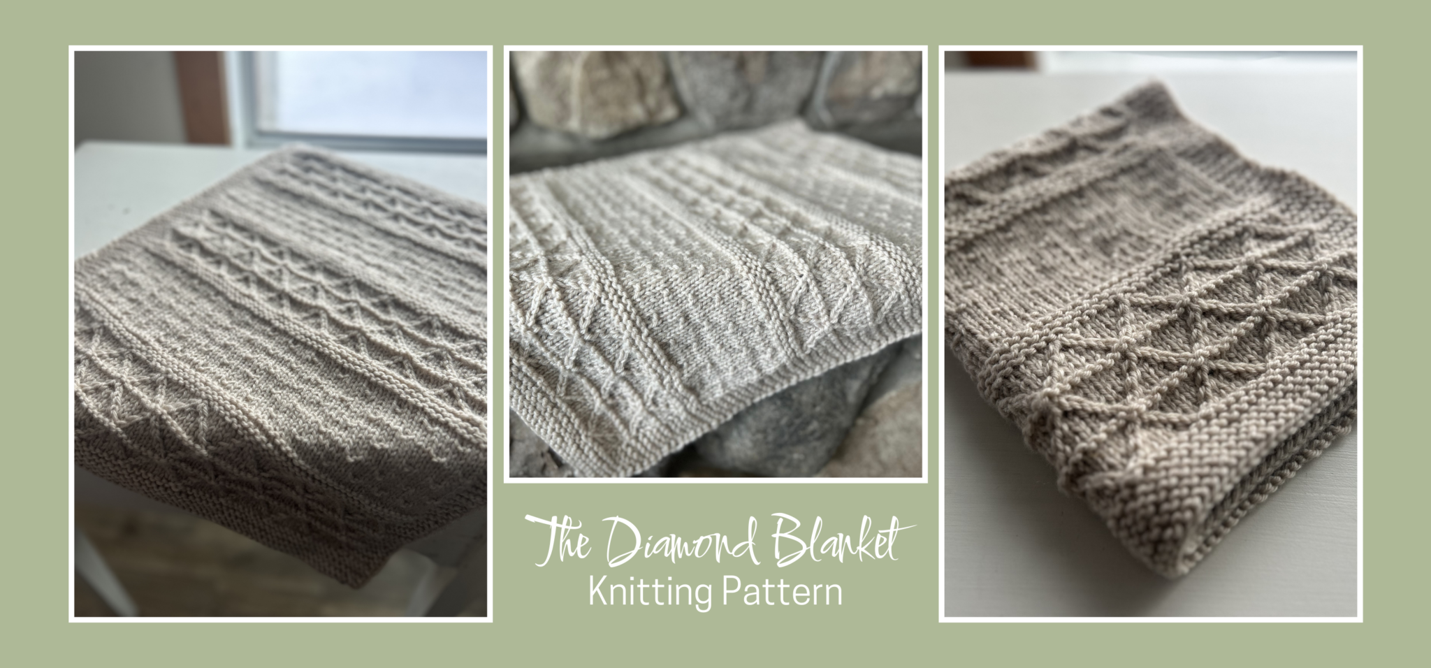 The Diamond Blanket knitting pattern - KnotEnufKnitting